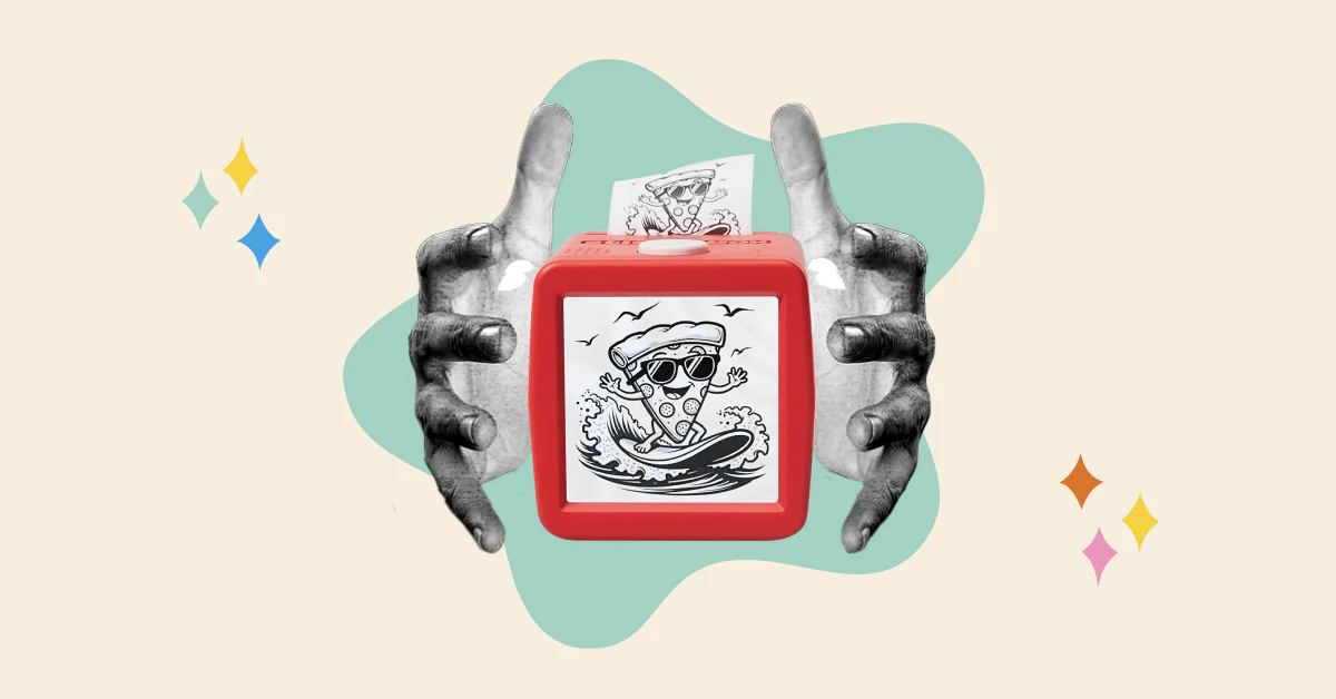 Stickerbox 智能贴纸机 | 语音生成 AI 创意玩具，儿童无墨打印神器